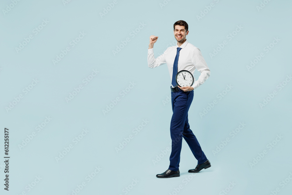 Full body young employee IT business man corporate lawyer wears classic ...