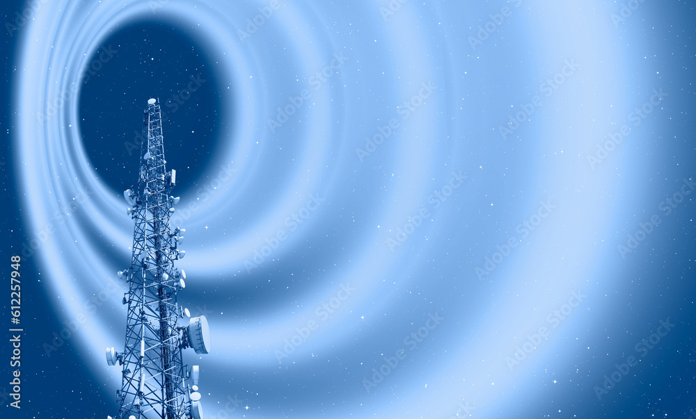 Poster Antenna tower of telecommunication and Phone base station with ...