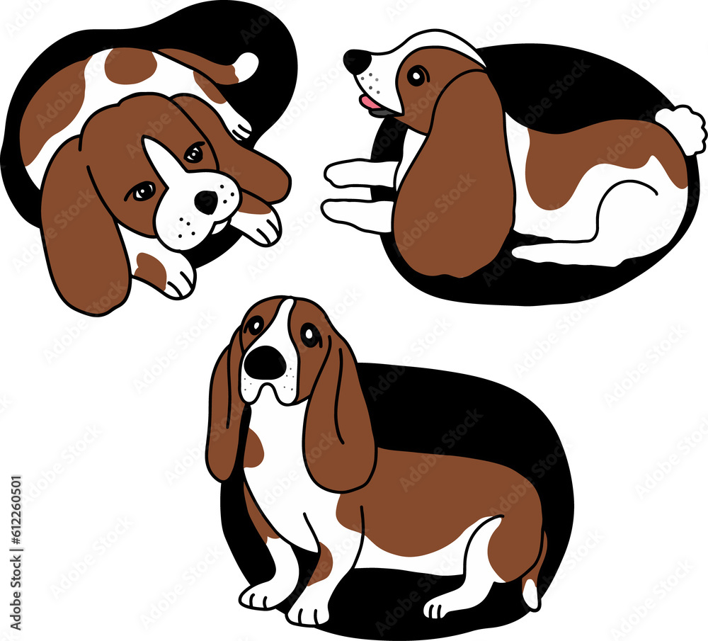Cute Dog in Different Poses. Png clipart isolated on transparent ...
