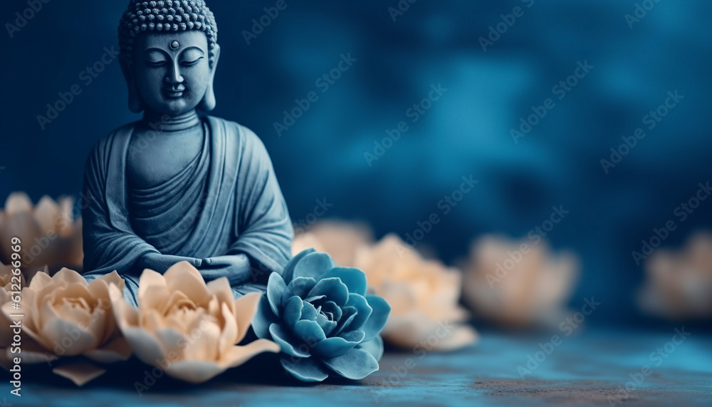 buddhism background with buddha and lotus Stock Illustration | Adobe Stock