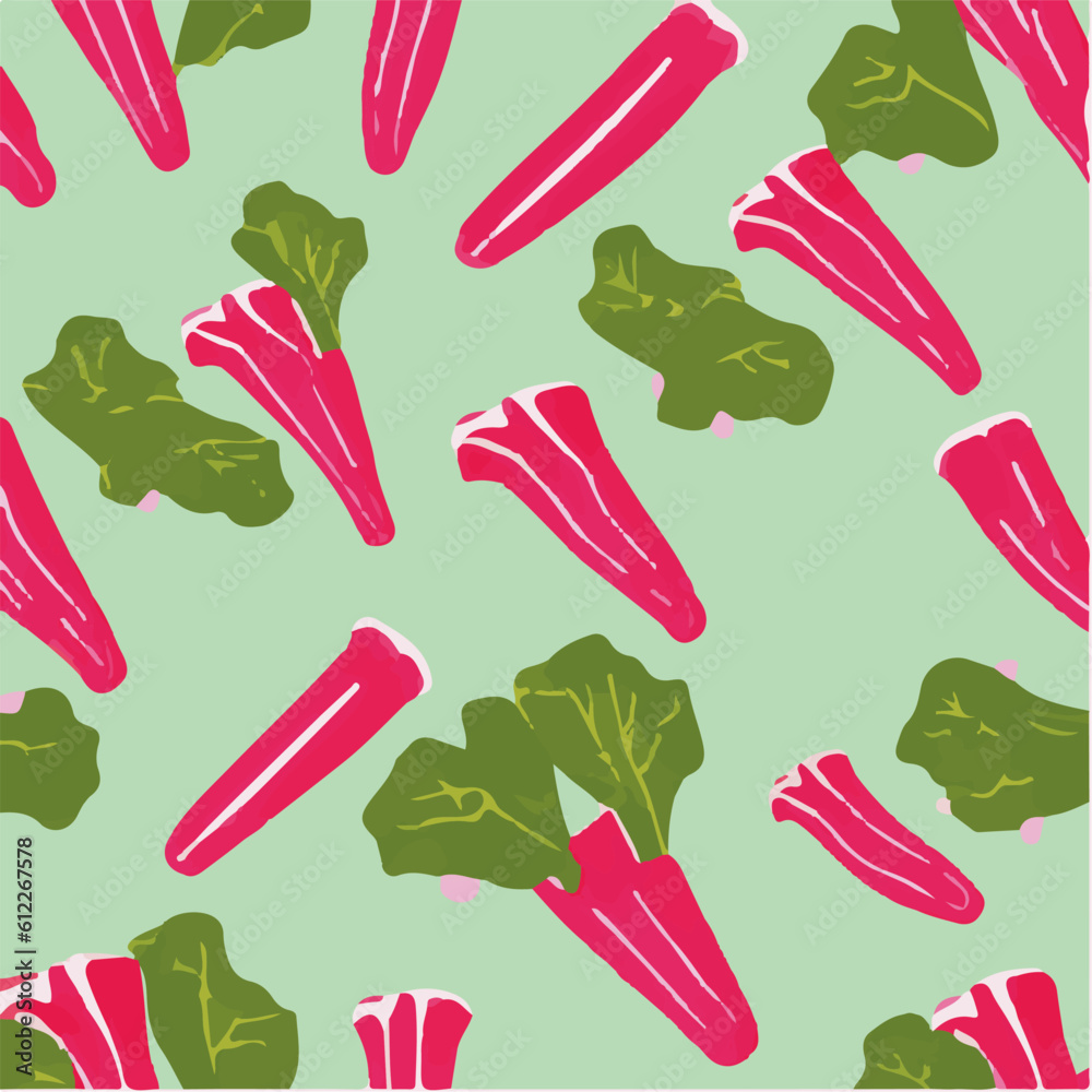 cute simple rhubarb pattern, cartoon, minimal, decorate blankets ...