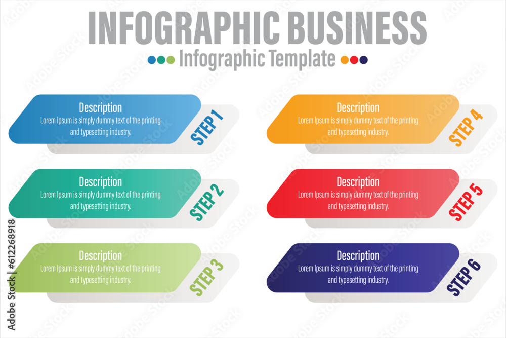 Steps 6 six or option 6 six infographic design. business infographic ...