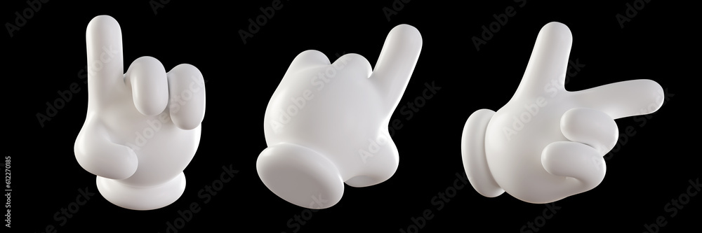 3D hand pointing index finger up, right, behind. Gesture showing ...