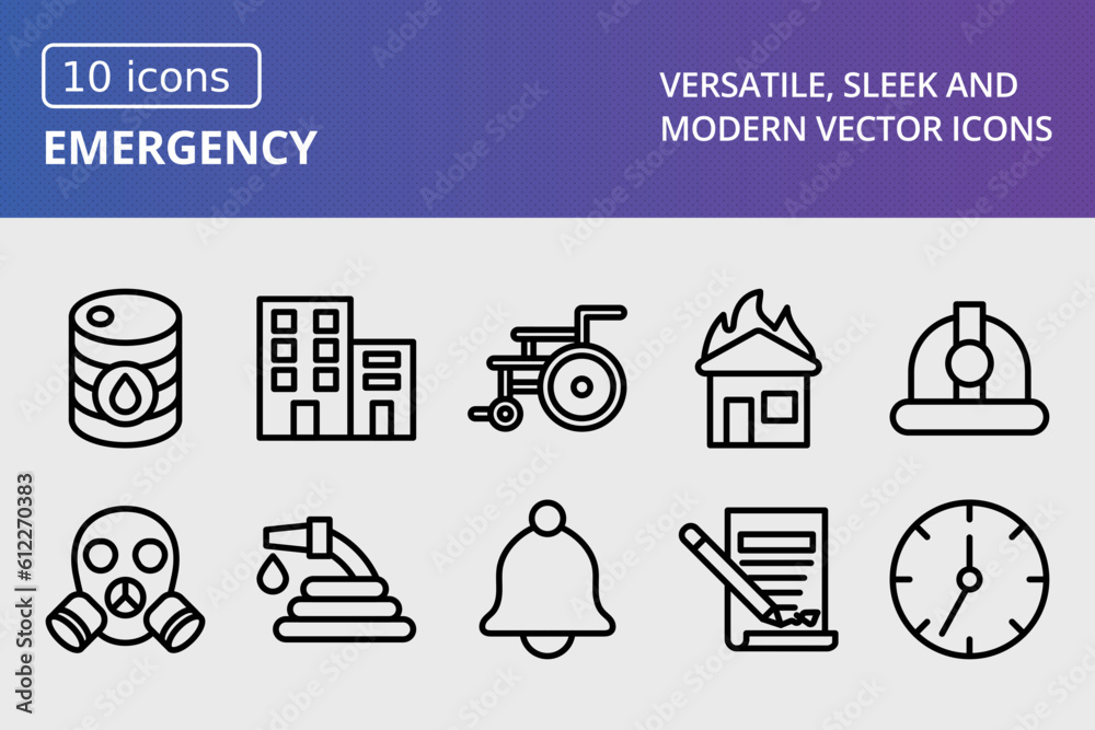 Vector Emergency Icon Set Stock Vector | Adobe Stock
