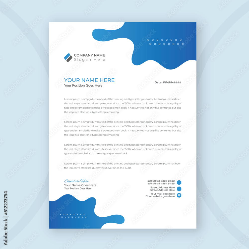 Corporate business letterhead design template for your business Stock ...