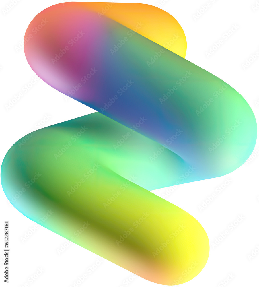 PNG blend shape in soft neon gradient colors isolated on transparent ...