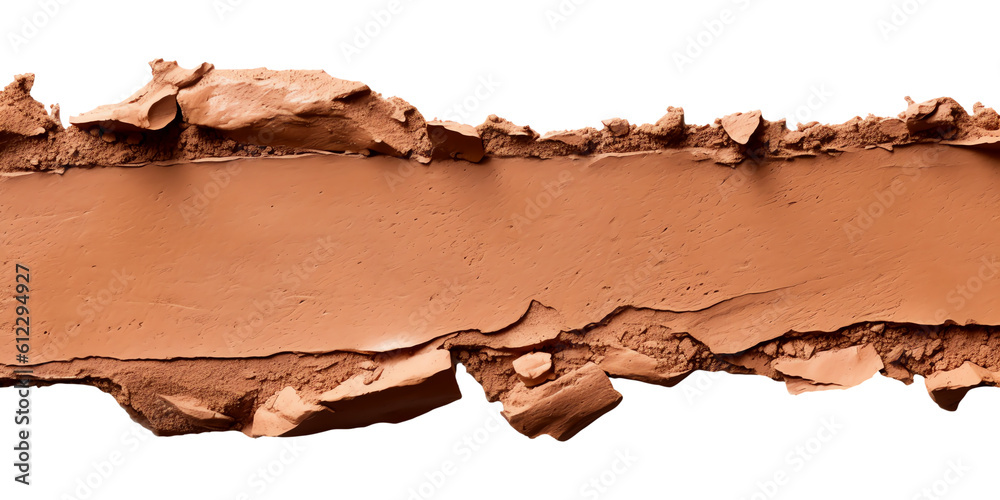 Brown clay banner border isolated on transparent background ...