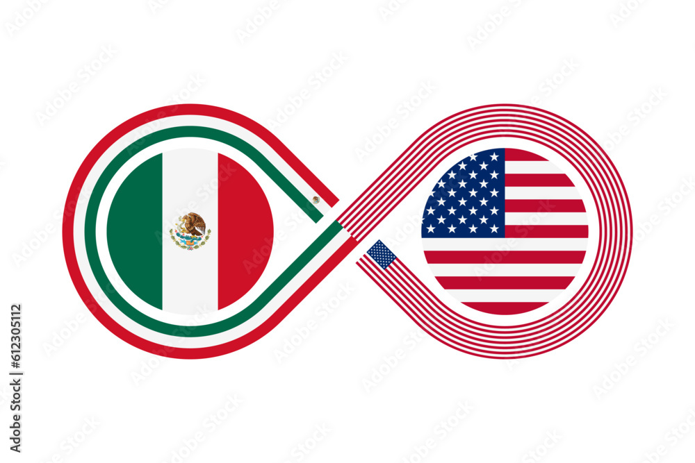 unity concept. mexican spanish and american english language ...