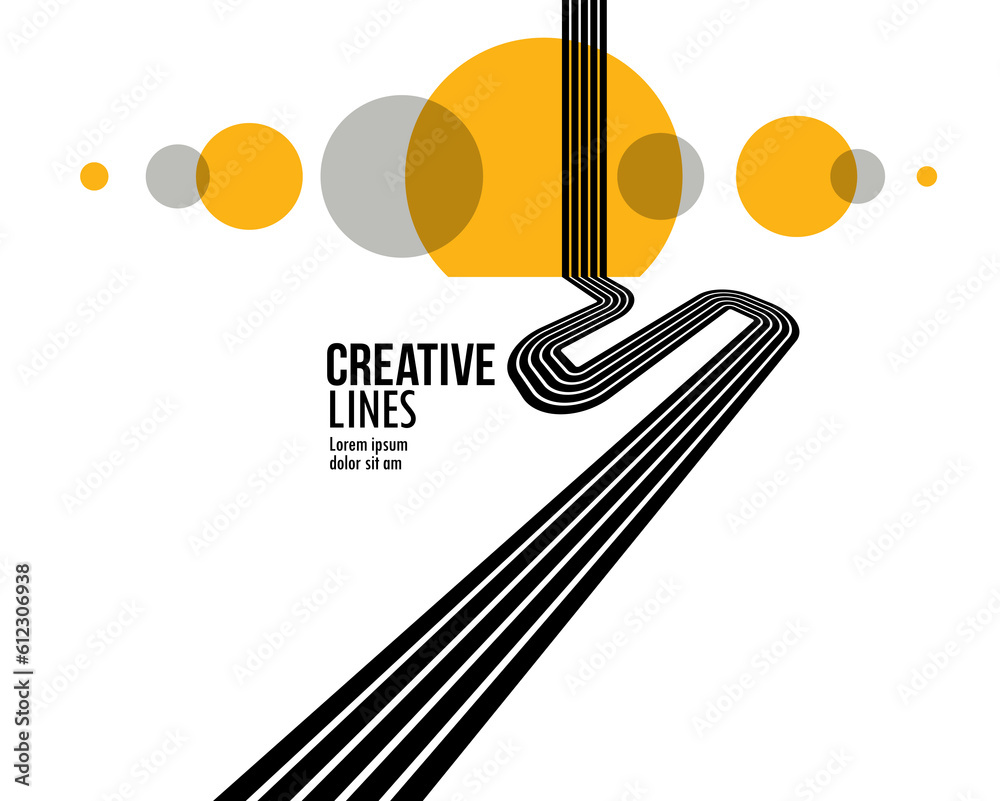 Linear composition vector road to horizon, abstract background with ...