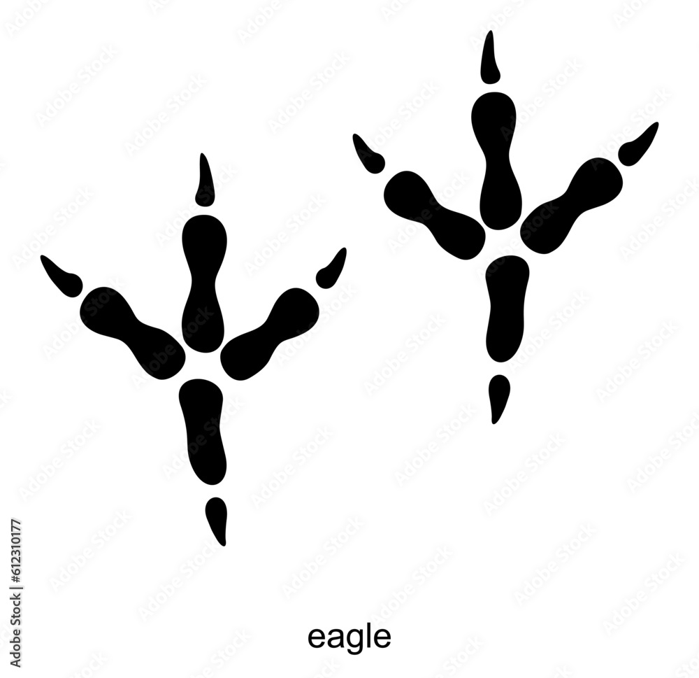 Eagle paw print vector icon. Eagle bird footprint isolated on white ...