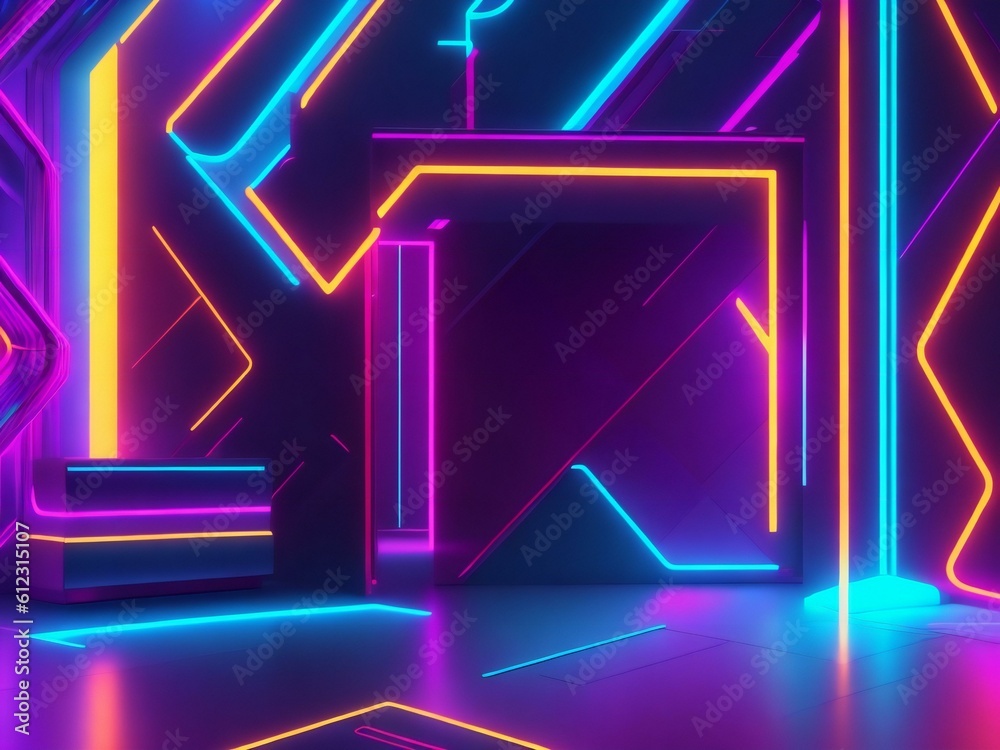 colorful light neon background wallpaper ai generated Stock ...