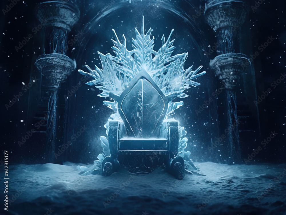 Decorated empty throne hall. Ice throne. Stock Photo | Adobe Stock