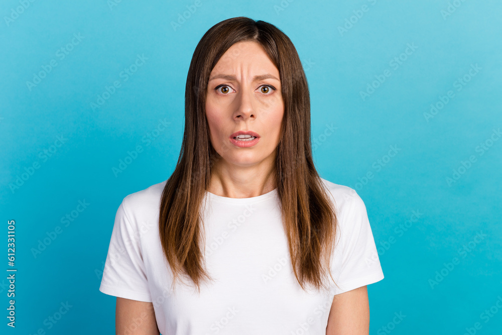 Oh no I failed again. Photo of sad terrified lady horrified feel guilty ...