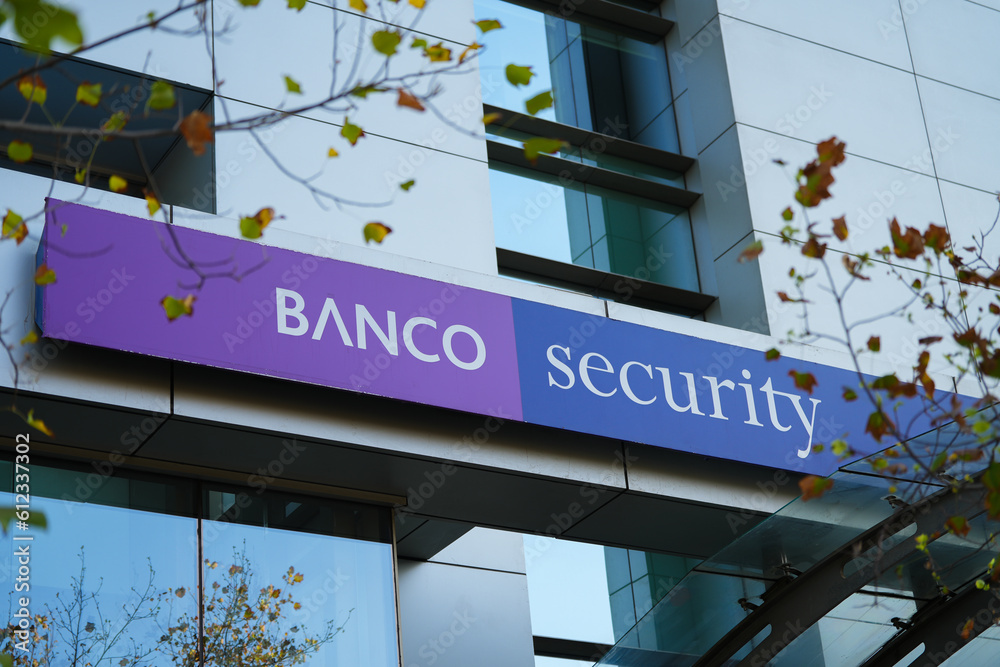 Banco Security logo. photo taken in March 2023 in Santiago de Chile ...