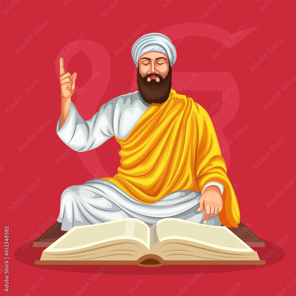 illustration of the Sikh Guru Arjan Dev Ji who is also known as the ...