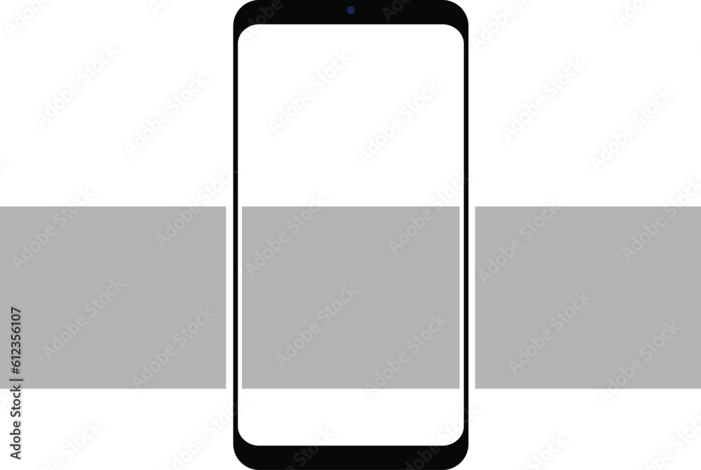 Realistic smartphones, different sizes and shapes, different colors and ...