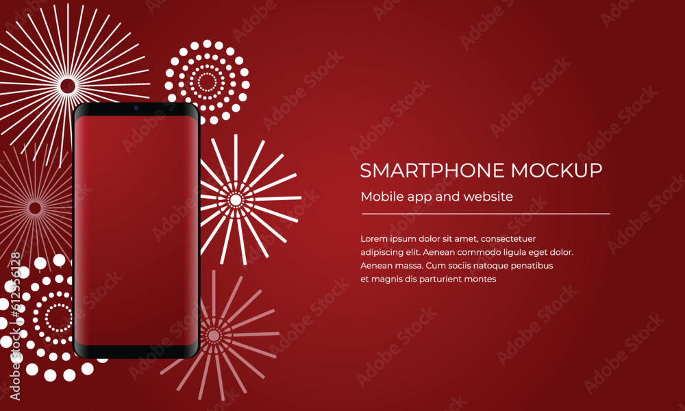 Realistic smartphones, different sizes and shapes, different colors and ...