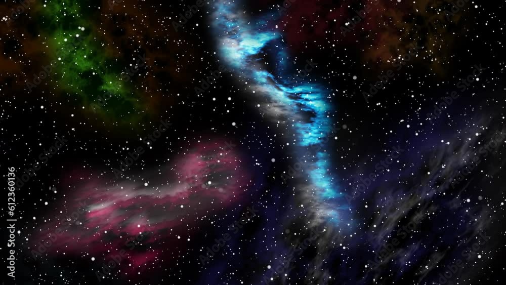 Universe Space Flight Through Stars with Galaxies and Nebulas. Seamless ...