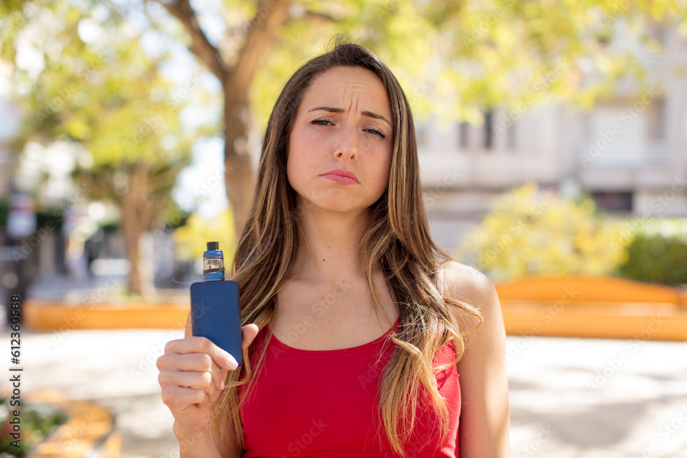 pretty woman feeling sad and whiney with an unhappy look and crying ...