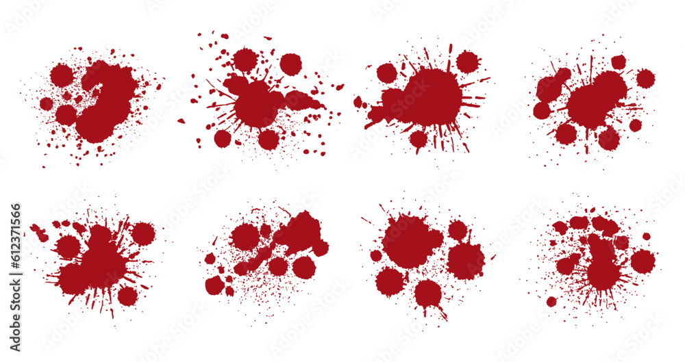 Blood splatter. Halloween party spooky decorations, red dripping blood ...