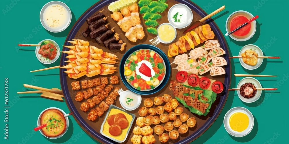 Generous Halal Platter for Eid al-Adha Celebrations , AI generated ...