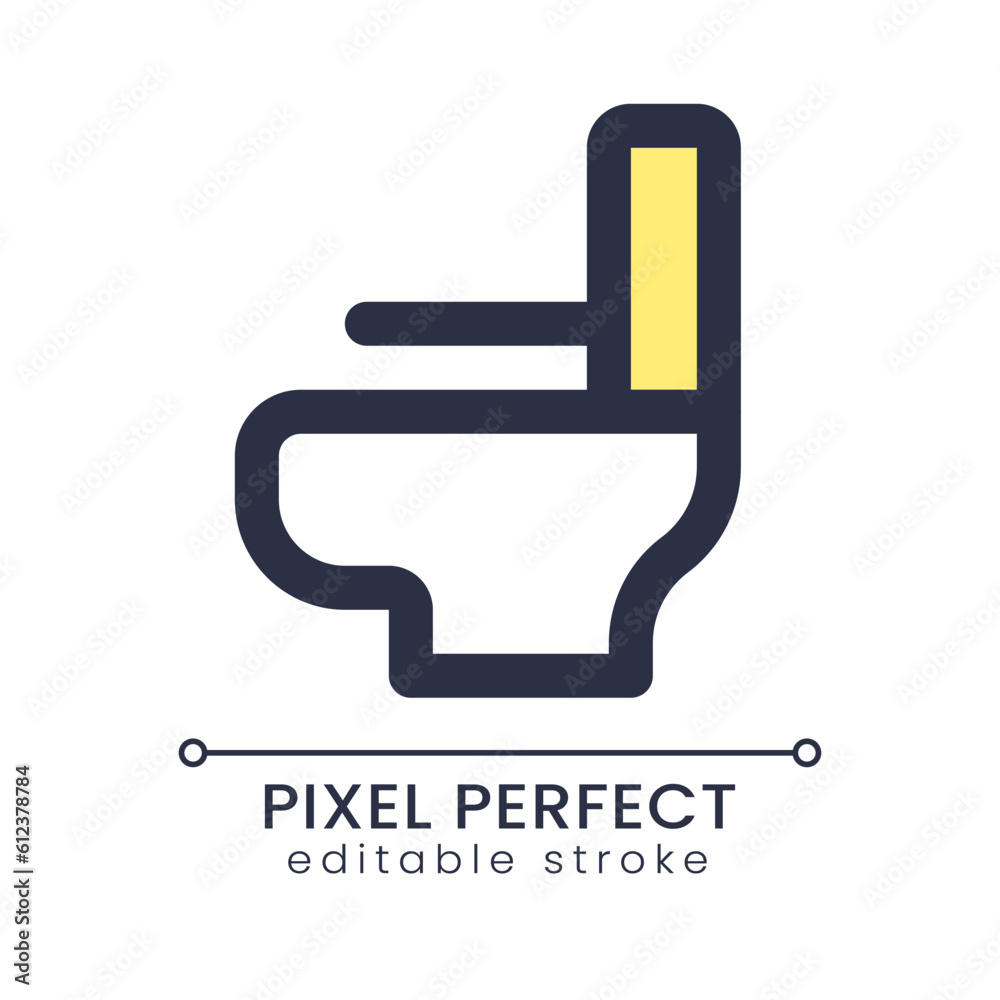 Toilet pot pixel perfect RGB color ui icon. Water closet. Washroom ... Toilet pot pixel perfect RGB color ui icon. Water closet. Washroom ...