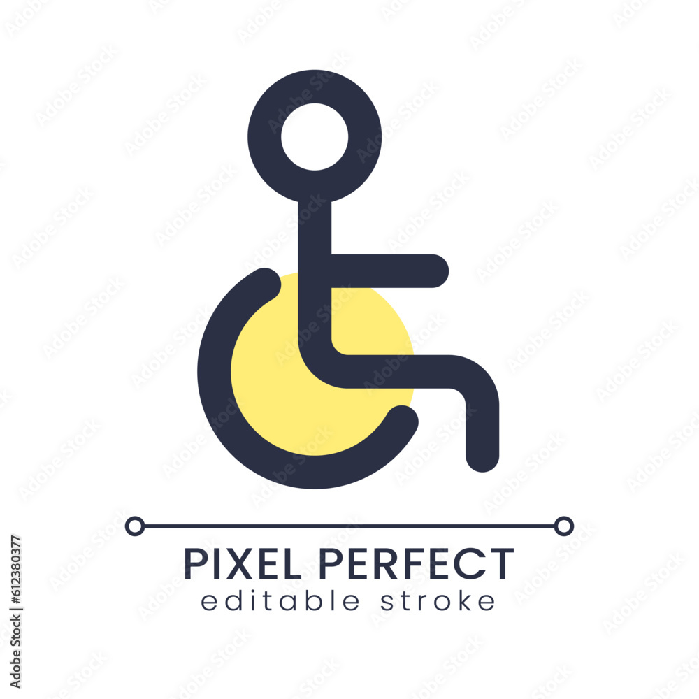 Disability pixel perfect RGB color ui icon. Accessibility for disabled ...
