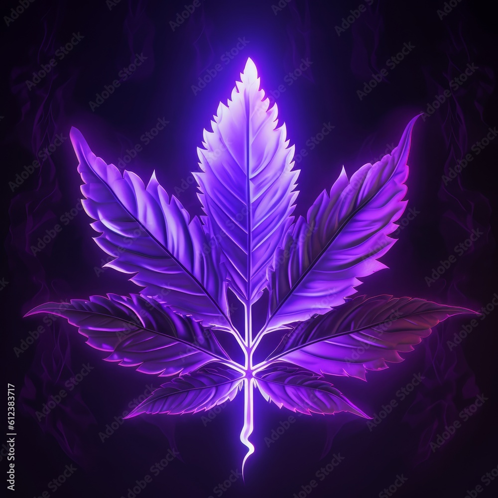 hemp leaf marijuana leaf neon purple logo branding juju trees ...