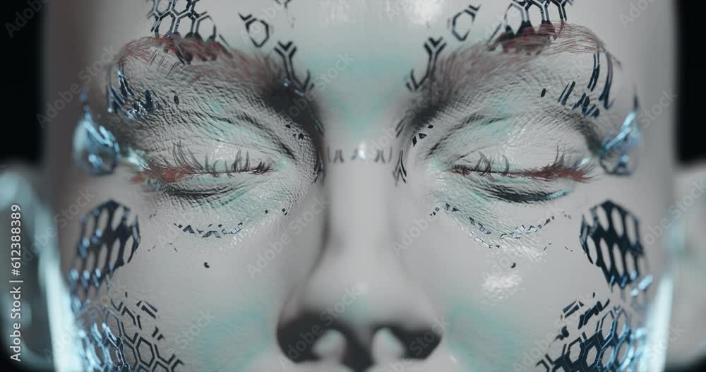 Vidéo Stock Conceptual design of AI and Machine learning, Robot opening ...