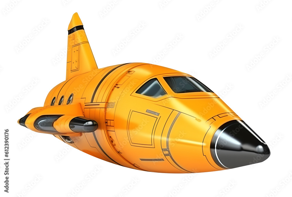 Spaceship on transparent background. Generative AI. Stock Illustration ...
