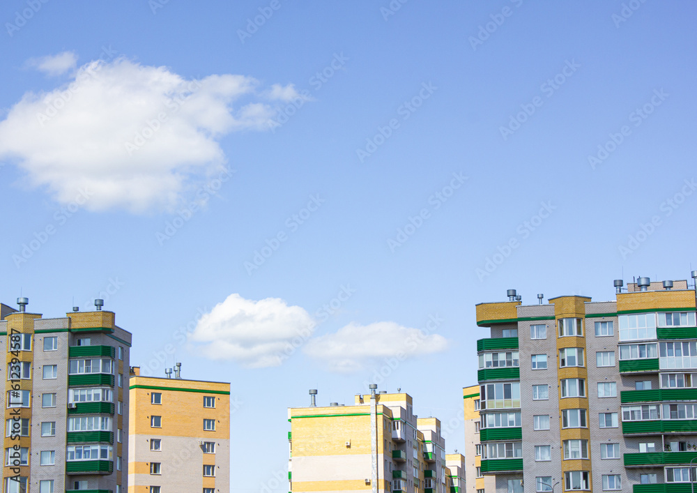 Architectural design of apartment buildings. External view of a new ...