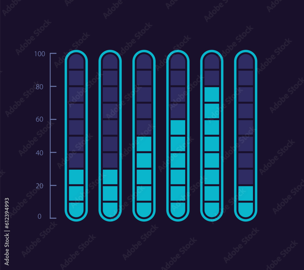 Fragmented capacity infographic chart design template for dark theme ...