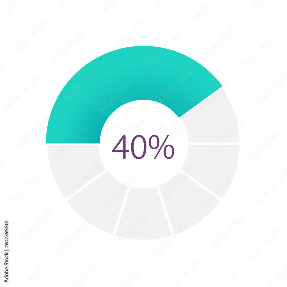 Donut infographic chart design template. Forty percentage. Company ...