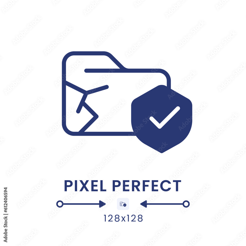 Data loss prevention black solid desktop icon. Breach detection. Cyber ...