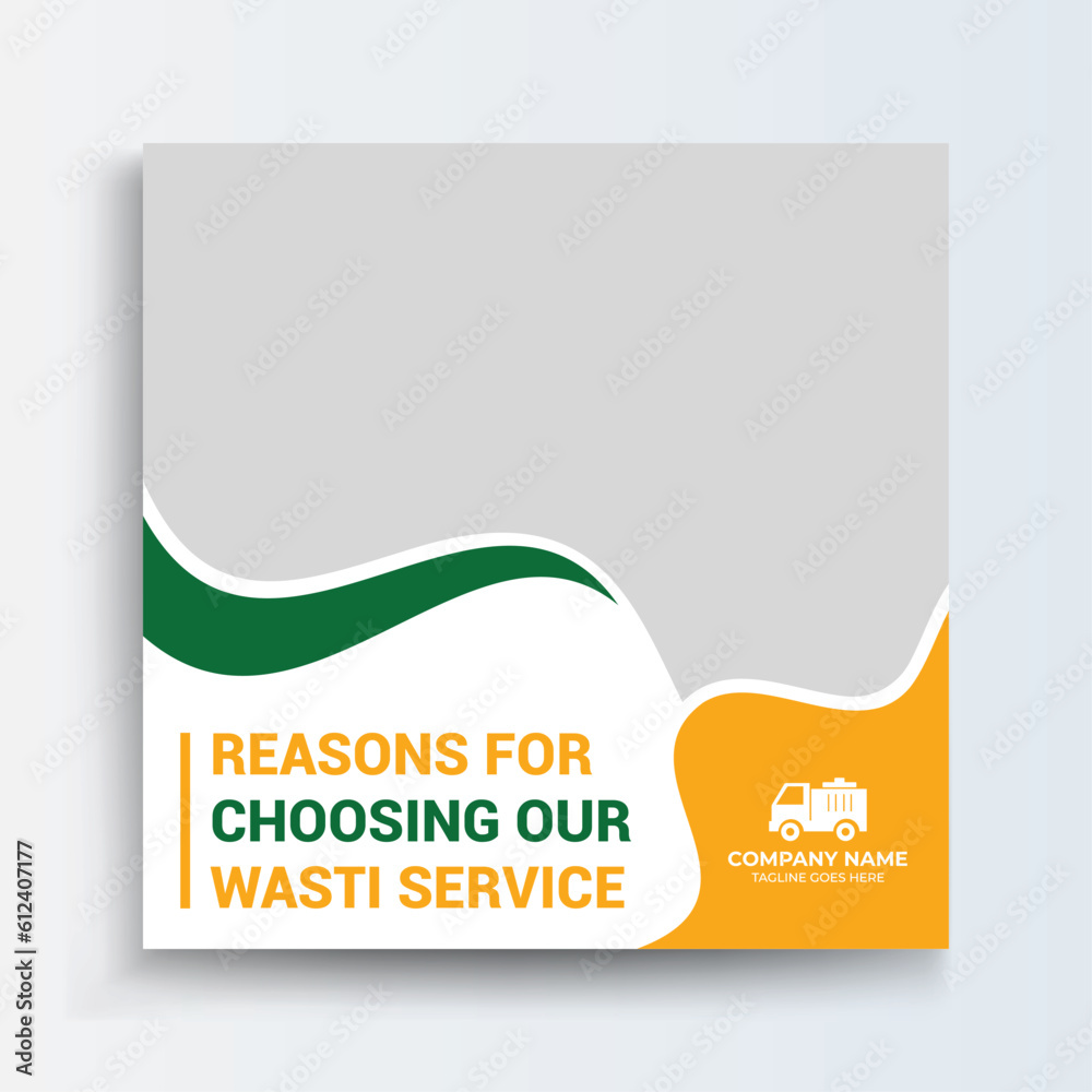 Junk Removal social media post banner template, cleaning social media ...