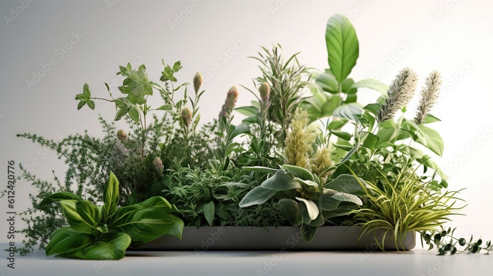 a planter filled with lots of different types of plants and plants ...
