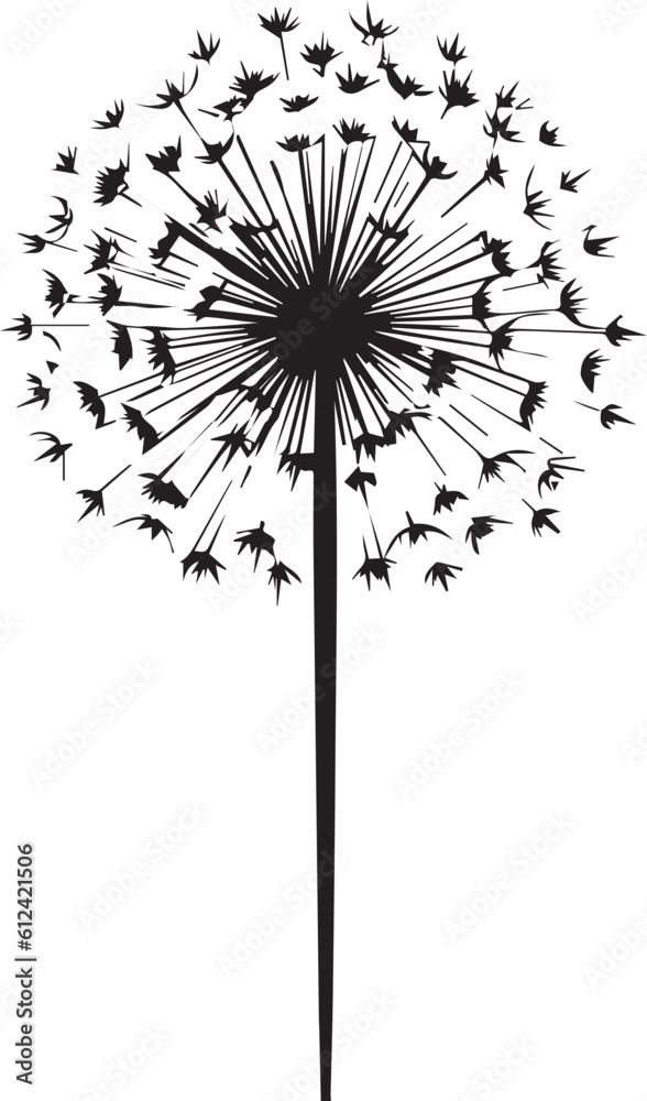Allium Flower Black And White, Vector Template for Cutting and Printing ...