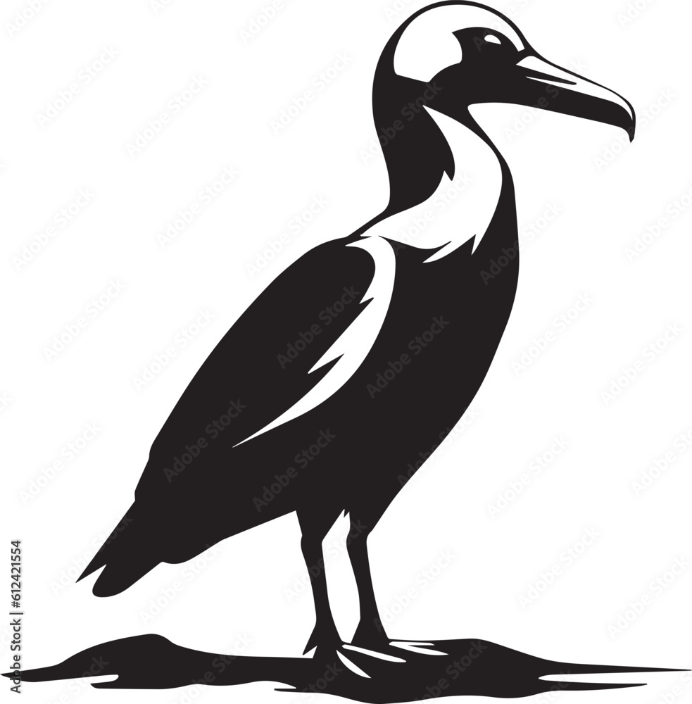 Albatross Black And White, Vector Template for Cutting and Printing ...