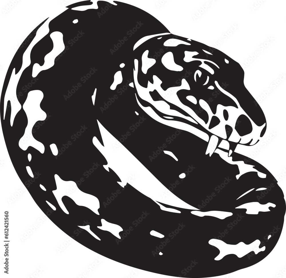 Anaconda Black And White, Vector Template for Cutting and Printing ...
