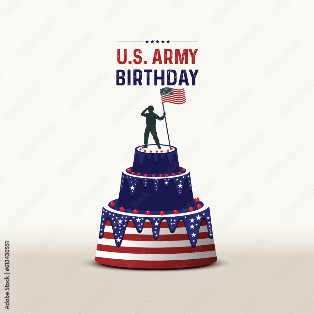 U. S. ARMY BIRTHDAY vector illustration June 14. United States Army ...
