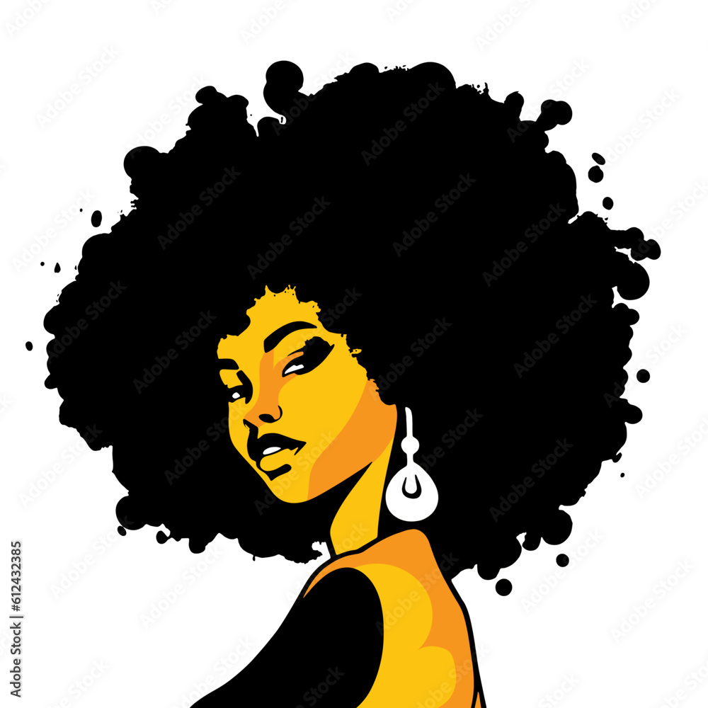 Vector Illustration Of An African American Black Women On A White