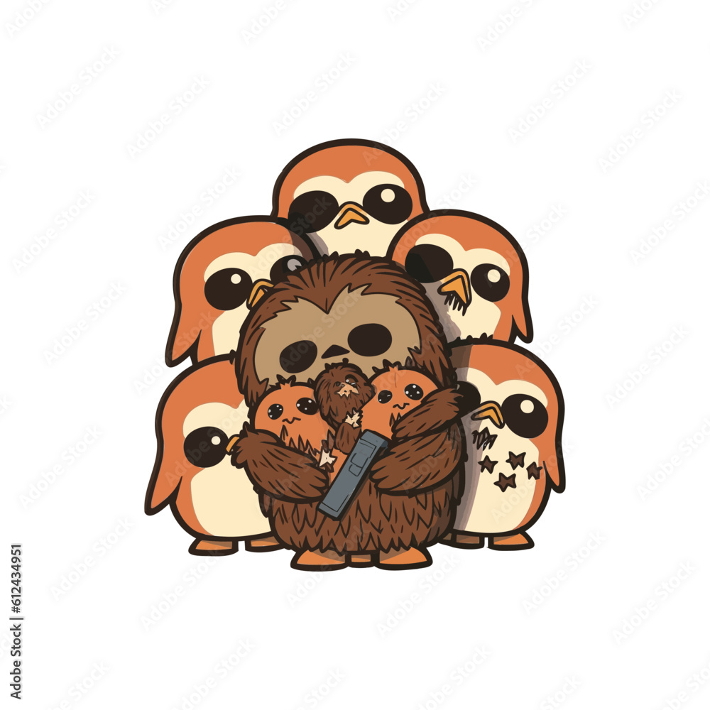 Chewbacca Sticker ready to print with 300 DPI, eps 8. You can use ...