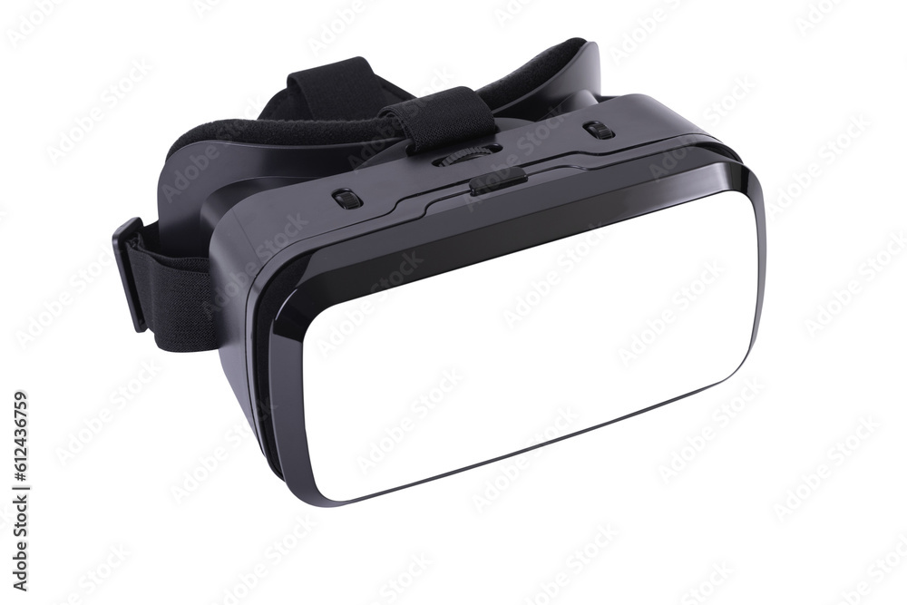 5G, virtual reality,VR goggles white screen isolated on white ...