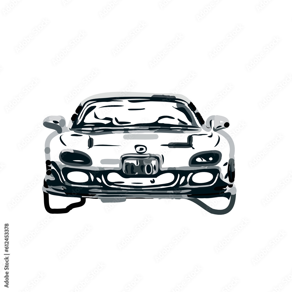 color sketch of a luxury car with transparent background Stock ...