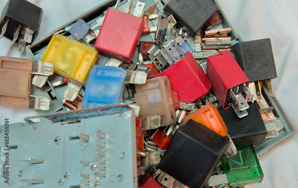 Vehicle fuses and fuse relay box with oxidization, possible short ...