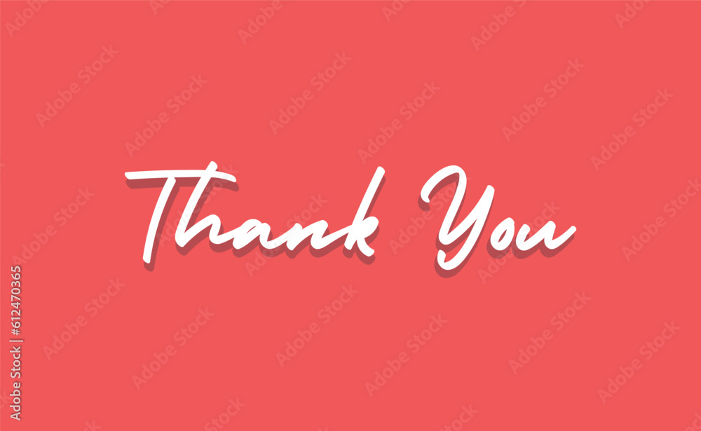 Thank you lettering text with drop shadow. Hand drawn style thanking ...