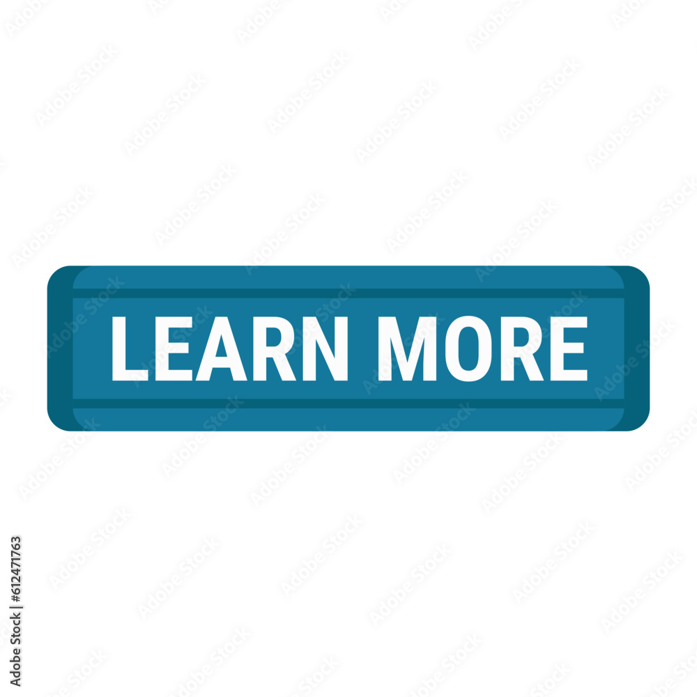 Learn More Button In Blue Color And Line With Rectangle Shape For ...