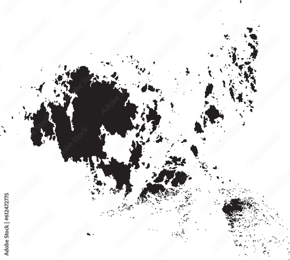 BLACK CMYK color detailed flat stencil map of the European autonomous ...