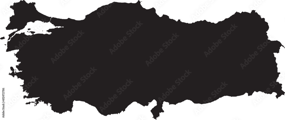 BLACK CMYK color detailed flat stencil map of the European country of ...