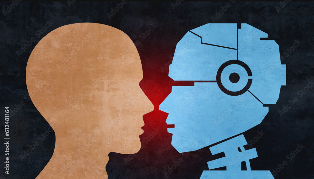 Human And Robot Or Robotic Automation Replacing Humans As Technology